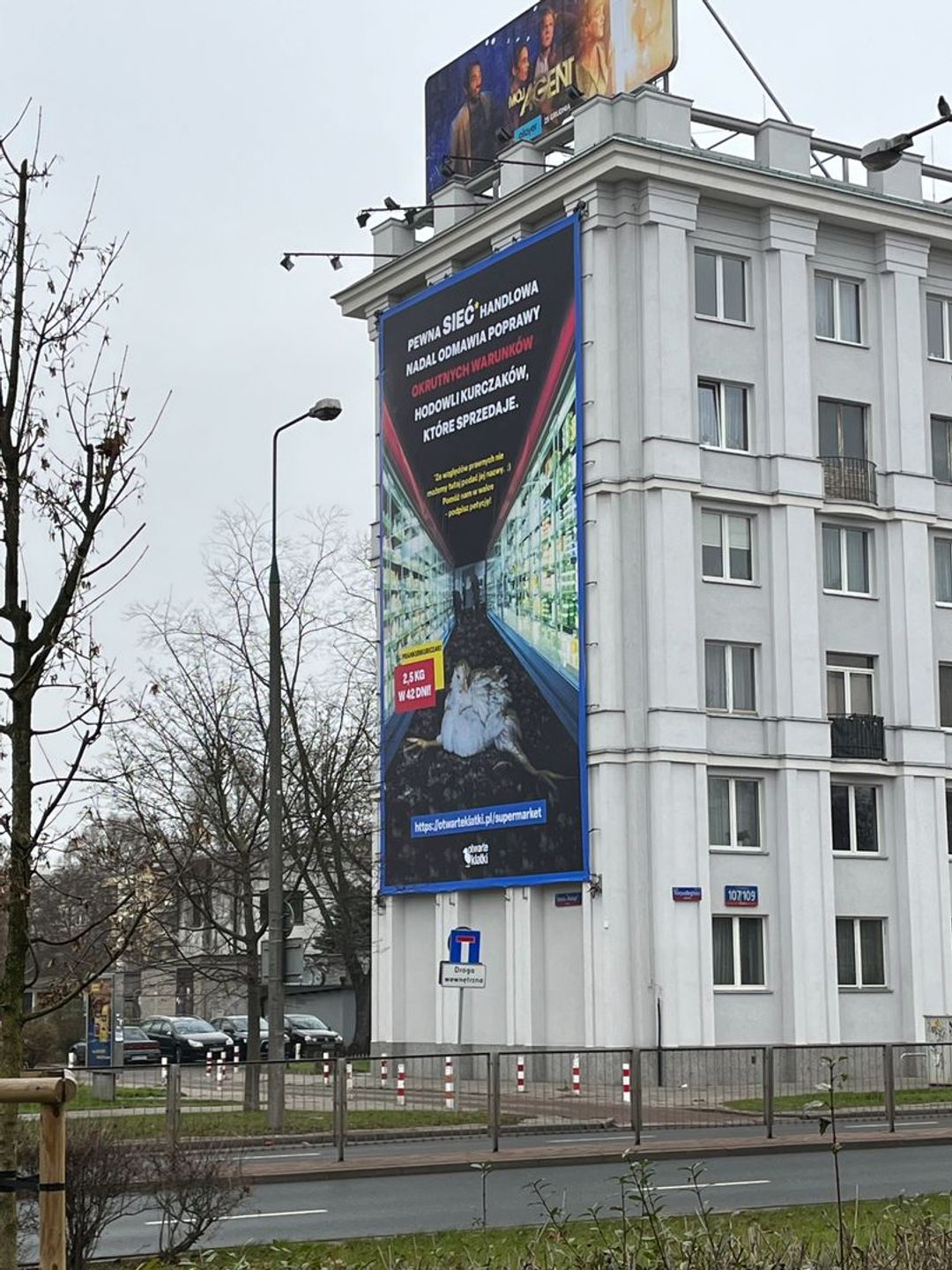 Ogromny billboard w Warszawie krytykuje Lidla za warunki hodowli ...