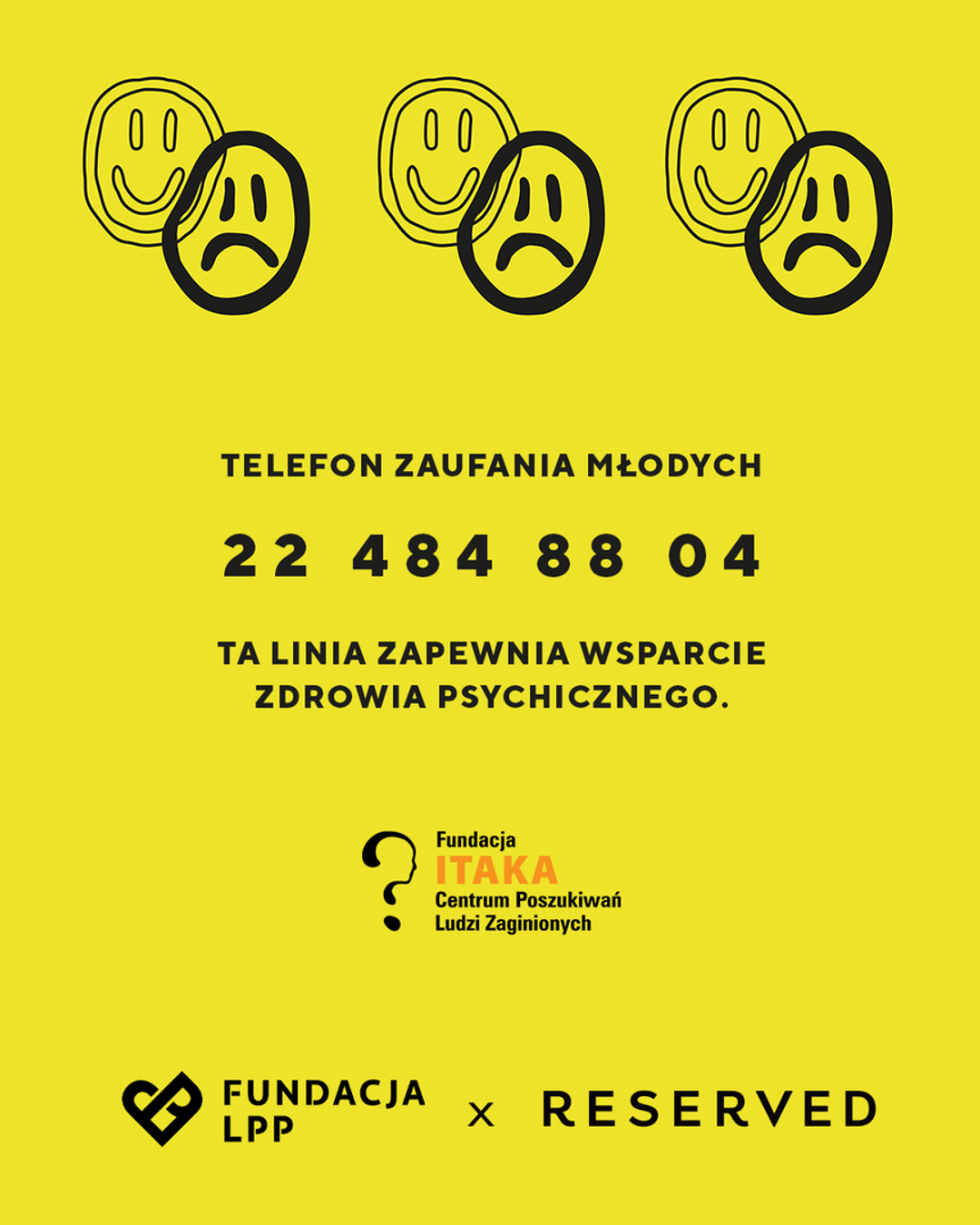 Reserved, Fundacja ITAKA i Fundacja LPP razem dla Telefonu Zaufania ...