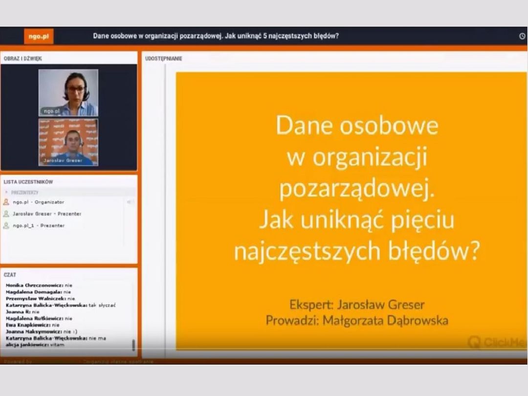 Materiały po webinarium portalu ngo.pl: Dane osobowe w organizacji ...
