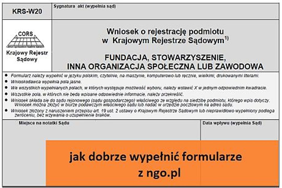 Zakładasz organizację? Wypełnij formularze KRS z poradnik.ngo.pl - Artykuł - ngo.pl
